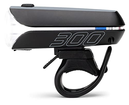 Schwinn LED Bike Light Headlight and Tailight, USB Rechargeable, 300 Lumen Light Set, Black