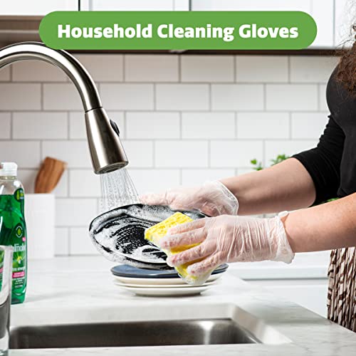Comfy Package [100 Count Disposable Vinyl Gloves, Powder Free, Latex Free, Clear Gloves for Cooking and cleaning - X-large