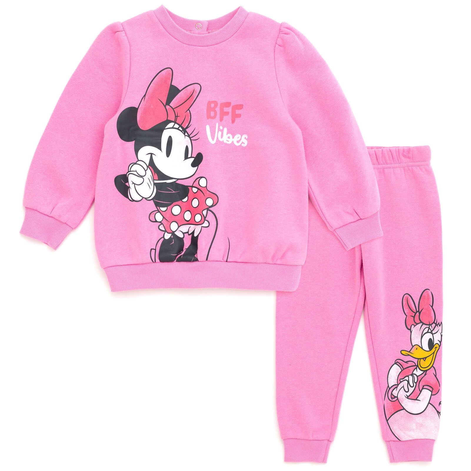 Disney Daisy Duck Minnie Mouse Toddler Girls Fleece Sweatshirt and Pants Set Pink 3T