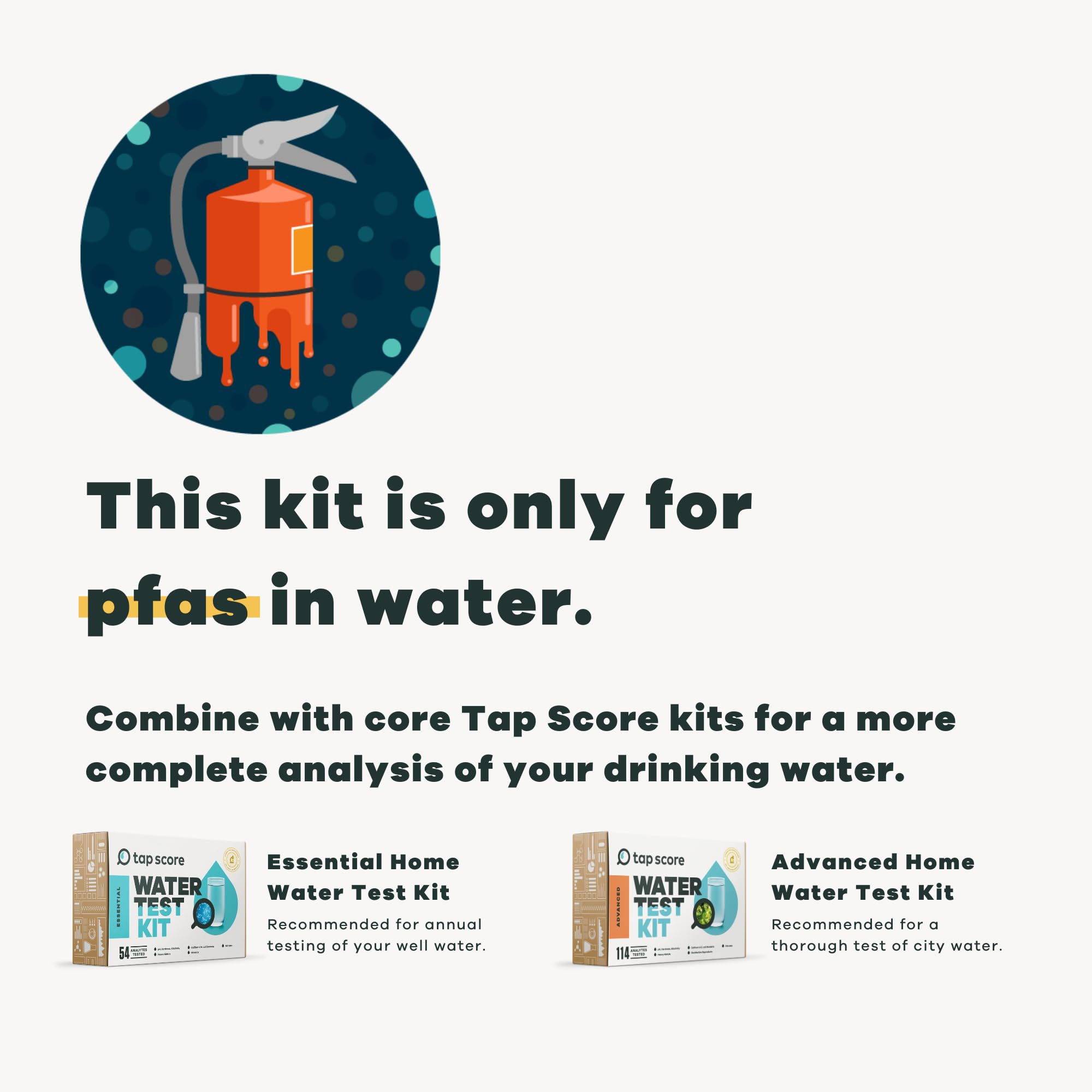 Professional PFAS Test for Drinking Water | Certified Tap Score Home Kit | Mail-in Lab Analysis | Easy Sampling, Shipping Included | EPA Testing Method