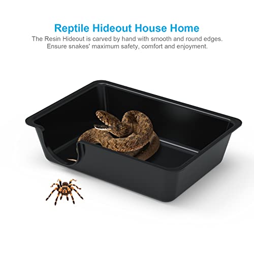 TONGYONG Reptile Leather Case, Snake Hide,Reptile Container, Hide,Snake Cage Box, Hide Box,Snake Keeping Skin Lizard, Box,Container is Durable and Easy Clean -Black (YSH--20220420)