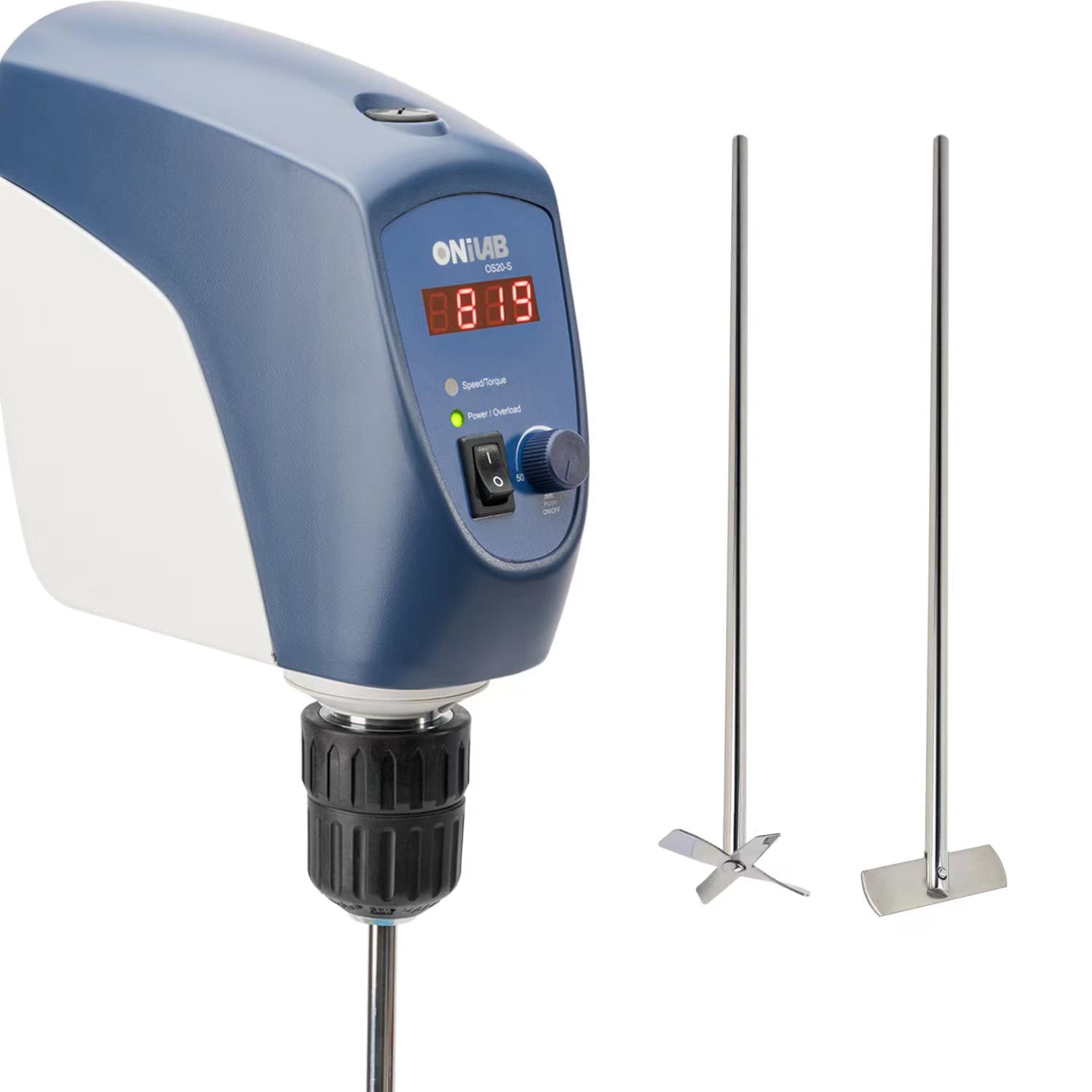 ONiLAB Electric Overhead Stirrer, LED Digital Overhead Stirrer Mixer with Stirring Rodďź20L ďź10000 mPas ďź 50~2200RPM, Aluminum Alloy(Stirrer only, Stand not Included)