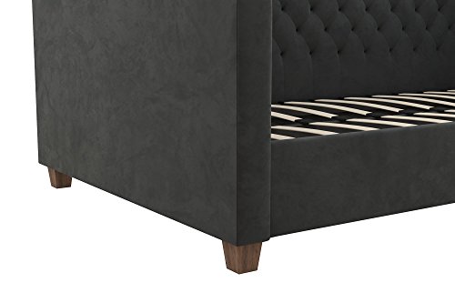 DHP Jordyn Diamond Tufted Upholstered Daybed/ Sofa Bed, Twin Size Frame, Gray Velvet