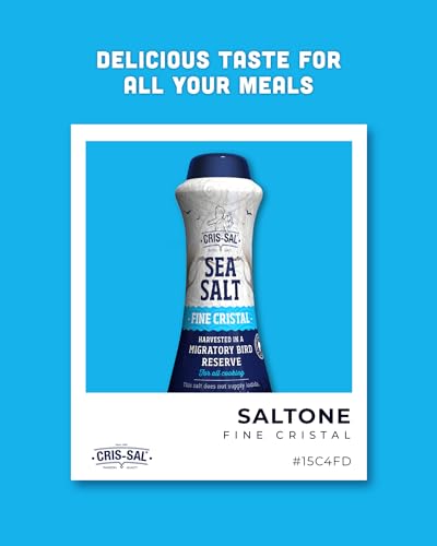 Cris-Sal Gourmet Fine Cristal Sea Salt, Full Flavor Premium Natural Grain, Great for Cooking, Table Seasoning Recipes, Pantry Friendly, 17.63 Oz