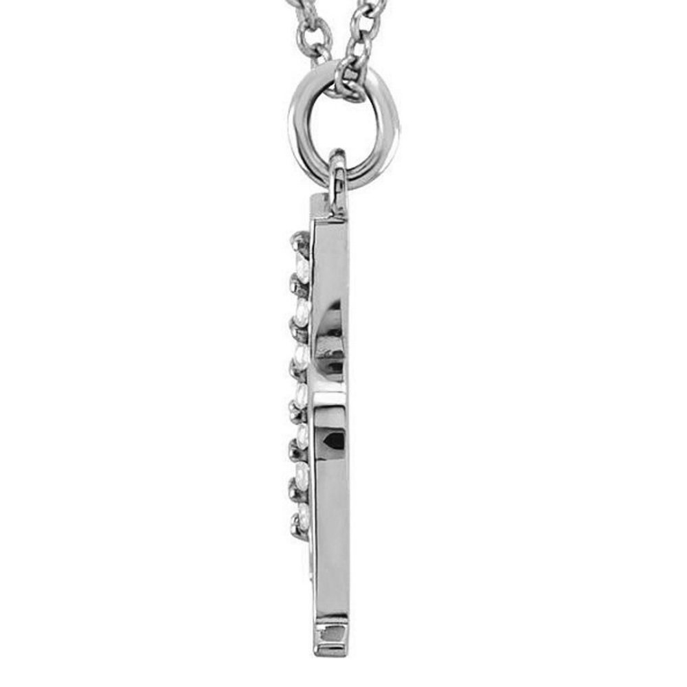 Dazzlingrock Collection 0.05 Carat (Ctw) 10K Diamond Lowercase Letter 'h' Initial Pendant for Mother's Day, White Gold