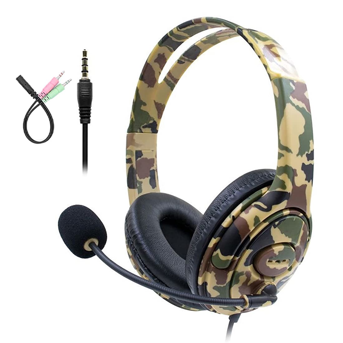 Deucalion Over Ear Headphones Wired Gaming Headset Earbud 3.5mm Jack for PS4 PS5 Phone PC Laptop Xbox One s Switch Kids Gift Present Online Course Class with Mic (Green)