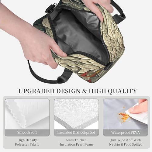 DEHIWI Abstract Artwork Lunch Bag For Women Men Reusable Insulated Lunch Box Lunch Cooler Tote Bag For Work Picnic Travel