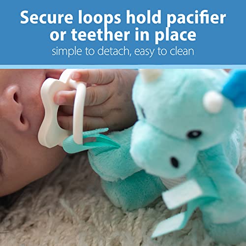 Dr. Brown's Baby Lovey Pacifier and Teether Holder, Dragon with Ecru HappyPaci, 100% Silicone, 0-6m