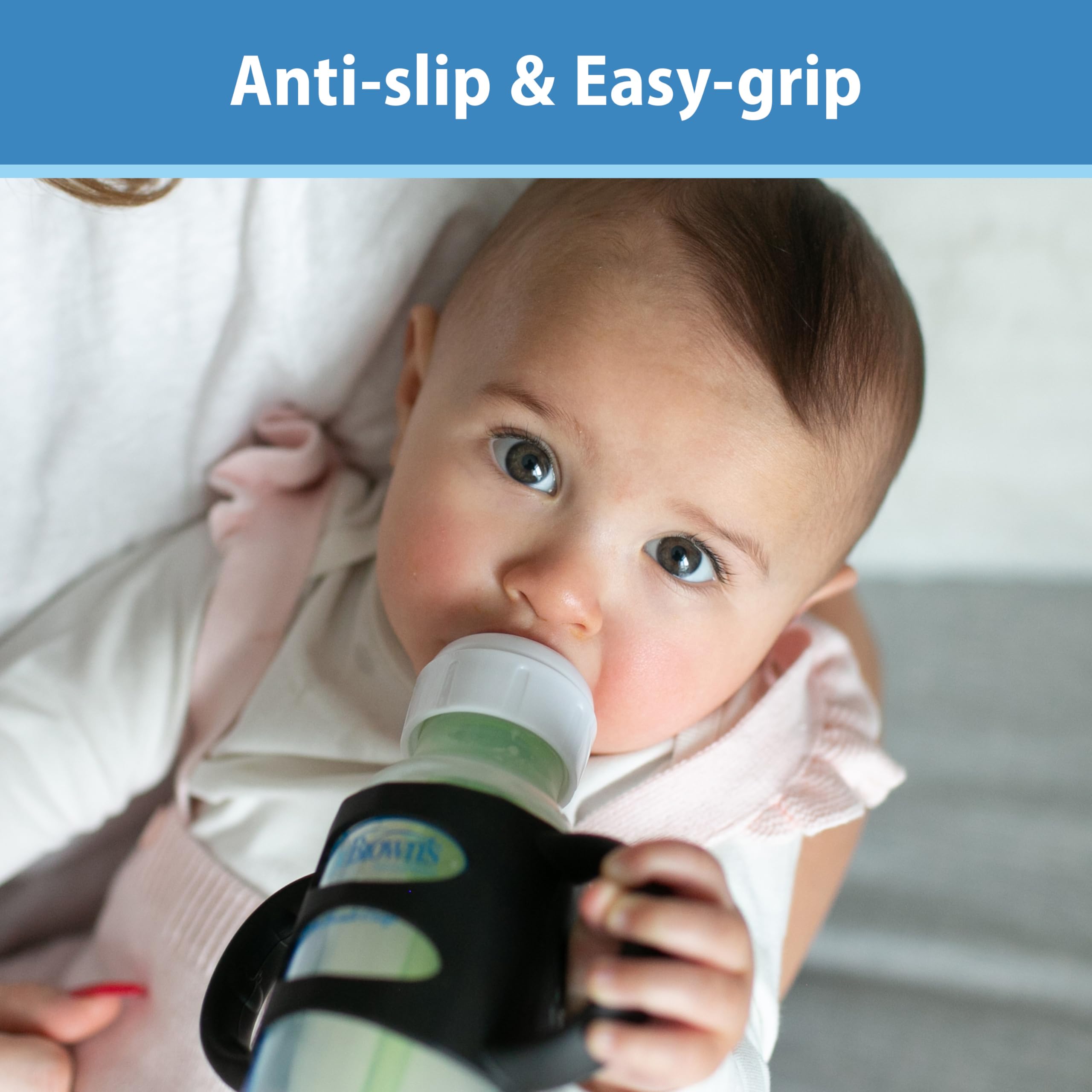 Dr. Brown's Milestones Narrow Sippy Spout Bottle with 100% Silicone Handles, Easy-Grip Handles with Soft Sippy Spout, 8oz/250mL, Blue & Turquoise, 2-Pack, 6m+