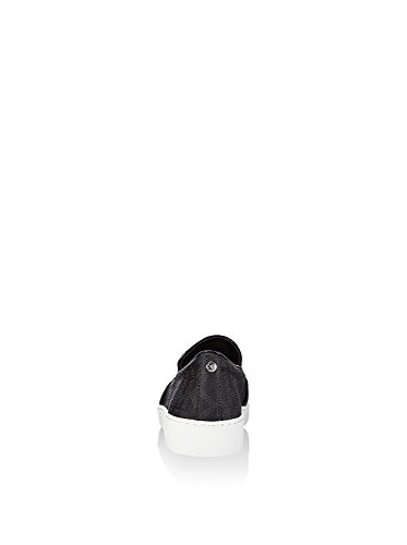 Michael Michael Kors Women's Keaton Slip-On Black Mini MK Logo Coated Canvas/Suprema Nappa Sport 8 M