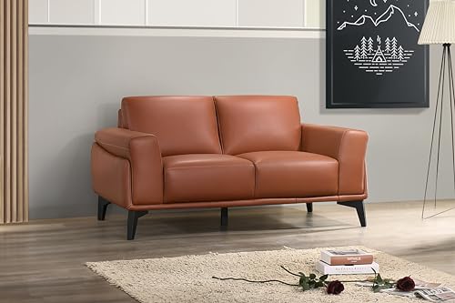 New Classic Furniture Como Loveseat, Terracotta