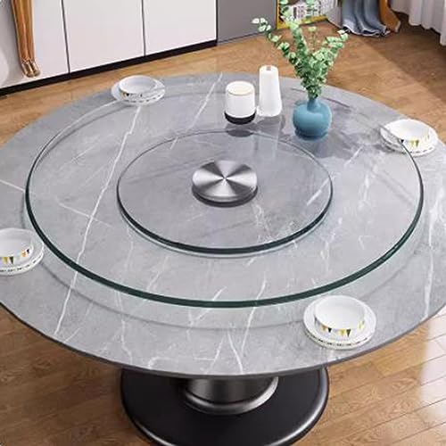 DOUKI 39Incn Lazy Susan Turntable For Dining Glass Tempered Glass Rotating Tray, Clear Round Dining Table Top, Swivel Large Tabletop Serving Plate (Size : 24inch(60cm))