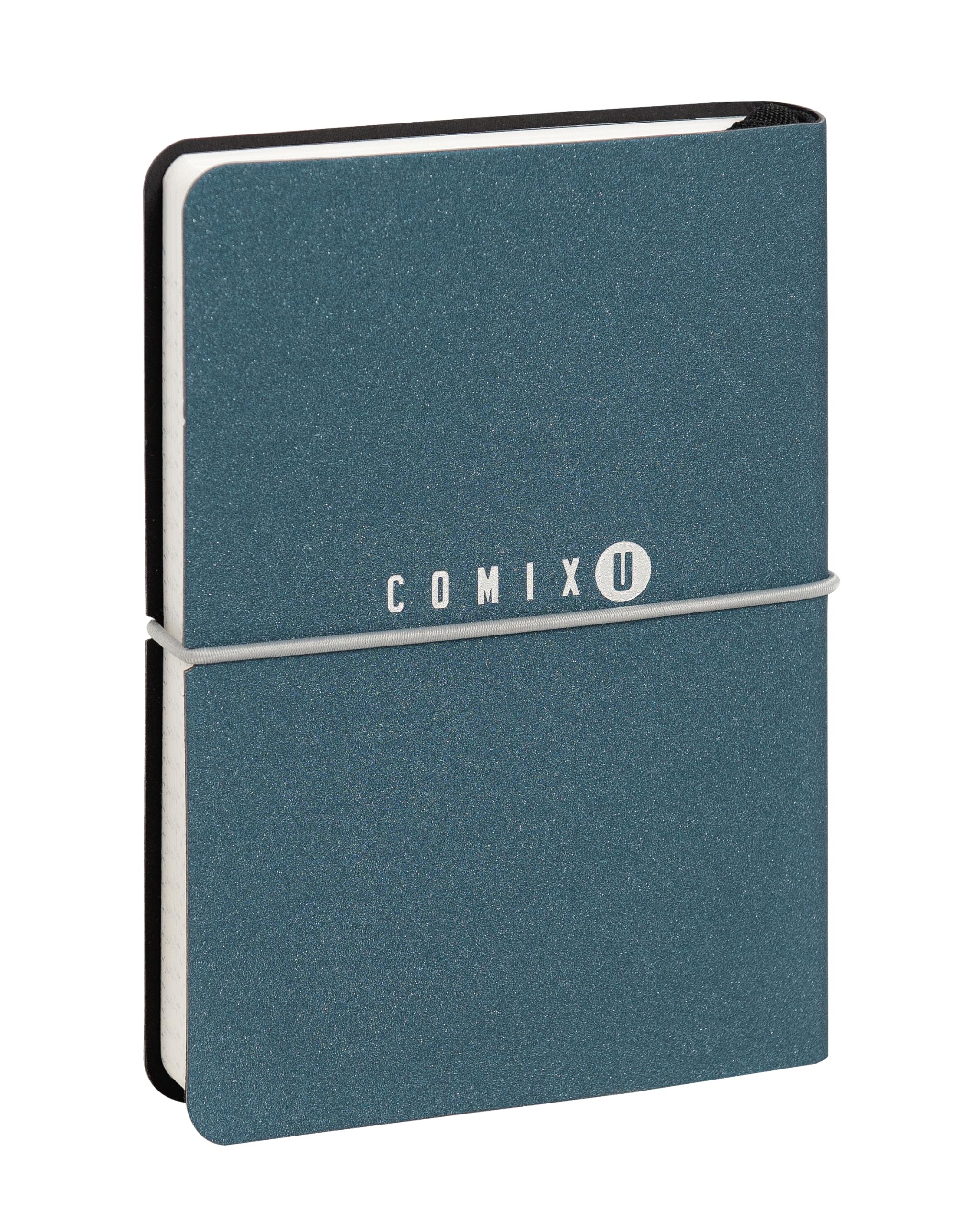COMIX U, Mini - 2024 Daily Diary 12 Months, Velvet Effect Material, with Calendar, Planner, Space for Notes and Notes - 11 x 15.3h cm - Teal