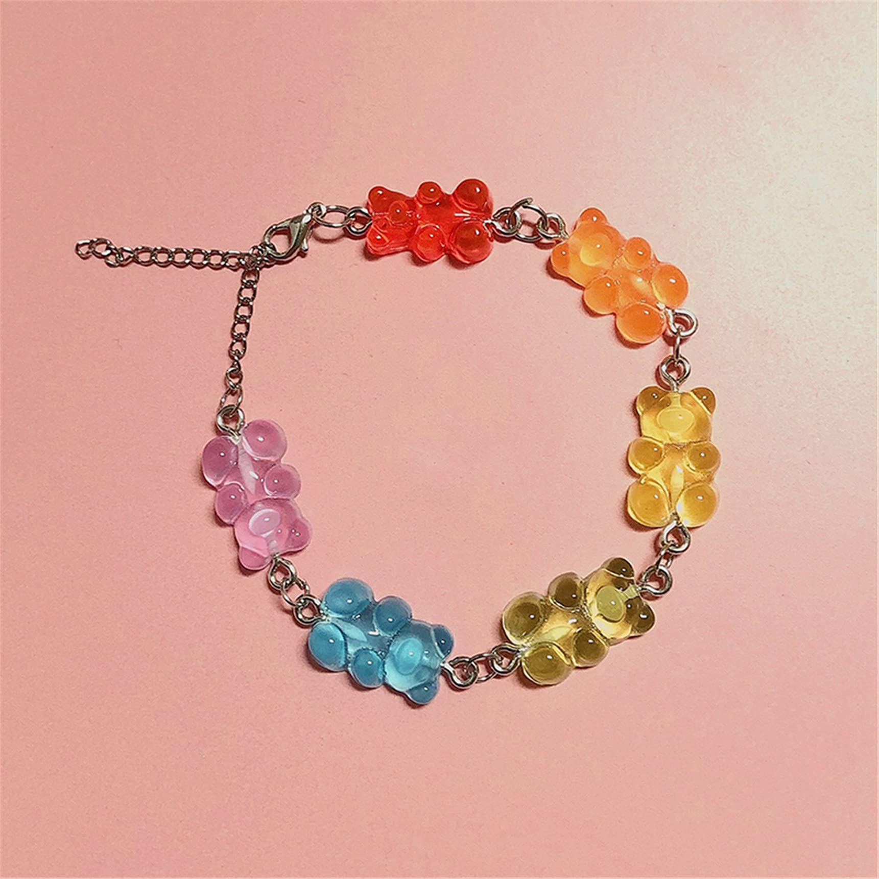 DFGDSF Simple Lovely Candy Color Bear Bracelet Multicolor Bear Bracelet Accessories