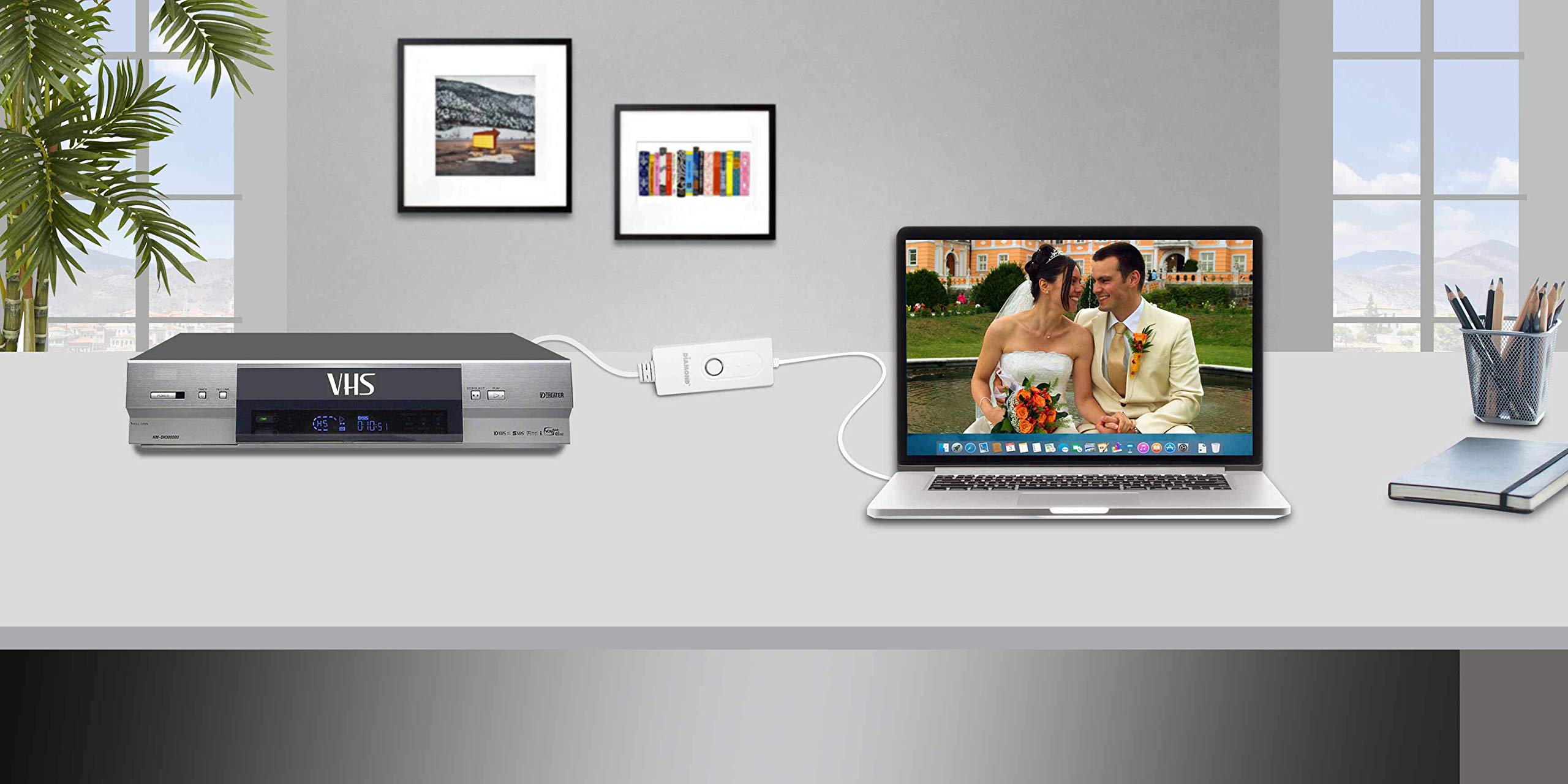 Diamond Multimedia VC500MAC USB 2.0 One Touch Vhs to DVD Video Capture Device with Easy to Use Software, Convert, Edit and Save to Digital Files for MacOS