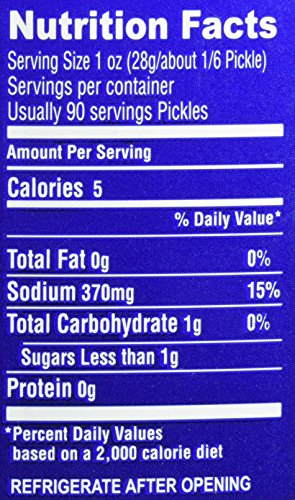 Del-Dixi Sour Pickles, 1 gal, 12-16 pickles per jar