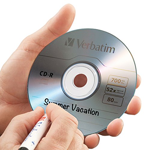 Verbatim CD-R Blank Discs 700MB 80-Minutes 52X Recordable Disc for Data and Music - 10 Pack Slim Cases