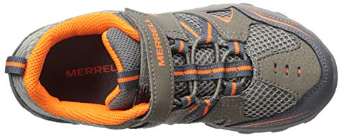 Merrell unisex child Trail Chaser Hiking Sneaker, Gunsmoke/Orange, 4 Big Kid US