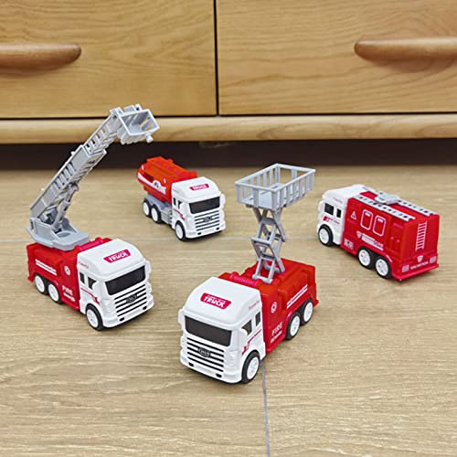 Yirtree Inertia Walking Fire Truck Brain Development Anti-Collision Electric Slide Pull Back Fire Truck Toy for Parents