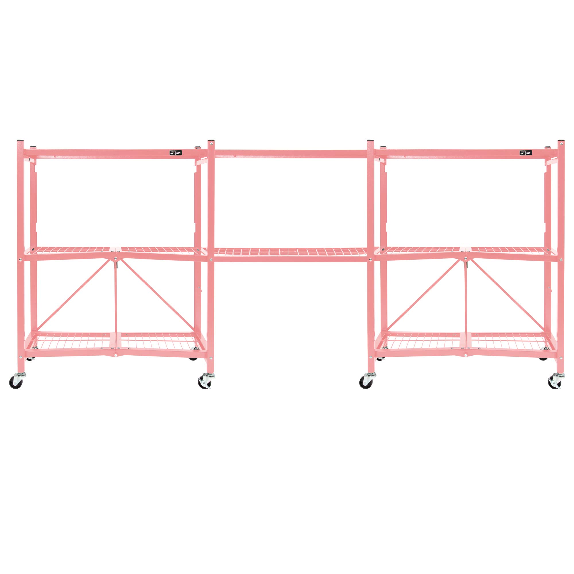 Origami Connection Bridge Racks for R3 Series 3-Shelf Small Storage Rack | Extend Your Racks 31 inches | (2 Pack) - Coral