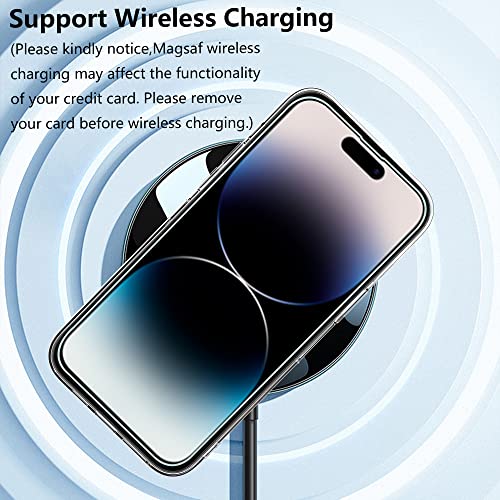 Restoo for iPhone 14 Pro Max Case + 2 Pack Tempered Glass Screen Protector, Clear Case with Card Holder Camera Lens Protection Protective Phone Cover for iPhone 14 Pro Max 6.7 Inch-Clear