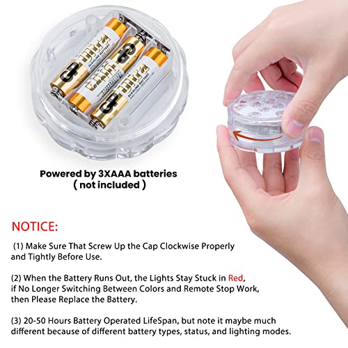 Seaponer Boat Lights Wireless Battery Operated, Waterproof Marine Led Light for Deck Light Courtesy Interior Lights, for Fishing Kayak Duck Jon Bass Boat, RGB Multi Color Remote Controlled, 6pcs