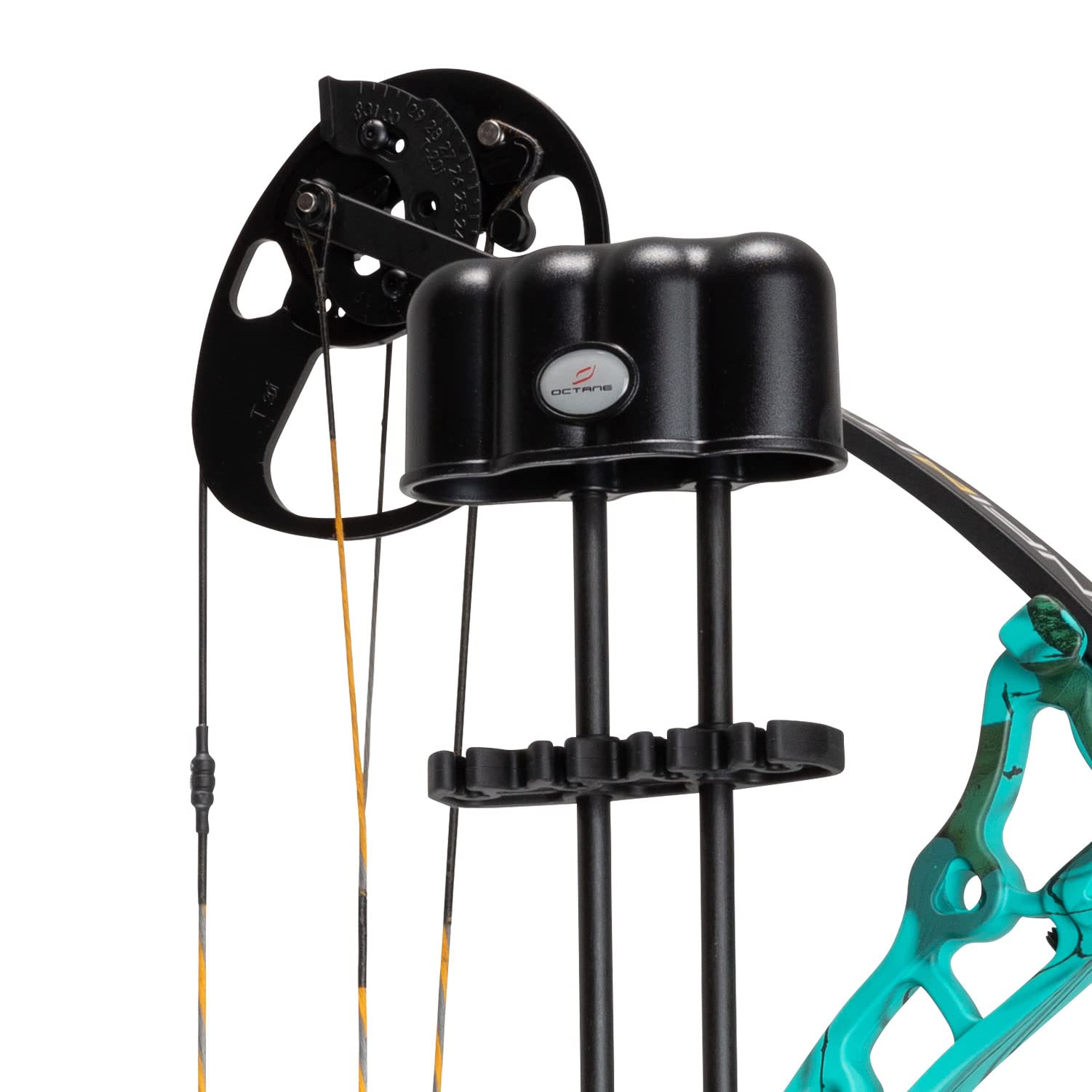 DIAMOND ARCHERY Infinite 305 Adjustable Fully Accessorized Hunting Compound Bow - 7-70 LBS Draw Weight, 19"-31" Draw Length, 305 FPS, Left Hand, Teal Country Root