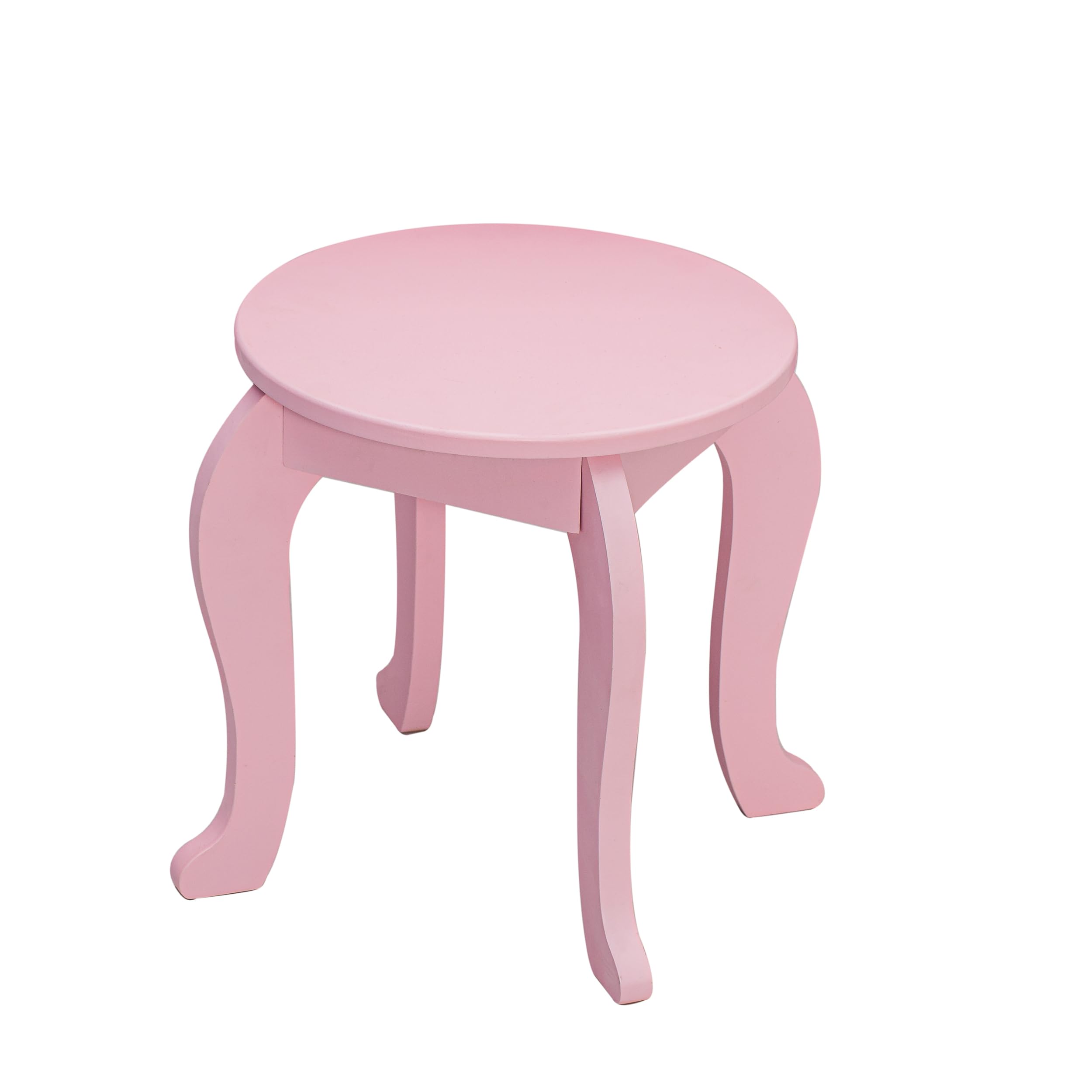LIZHOUMIL 2-in-1 Princess Makeup Table for Kids - Vanity Set with Mirror, Stool, Tri-Folding Mirror & Drawer - Wooden Pretend Play Dressing Table for Toddler Girls