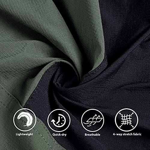 Cycorld-Men's-Outdoor-Hiking-Shorts-Quick-Dry-Lightweight Stretchy for Cargo Casual Climbing Camping(Green, X-Large)