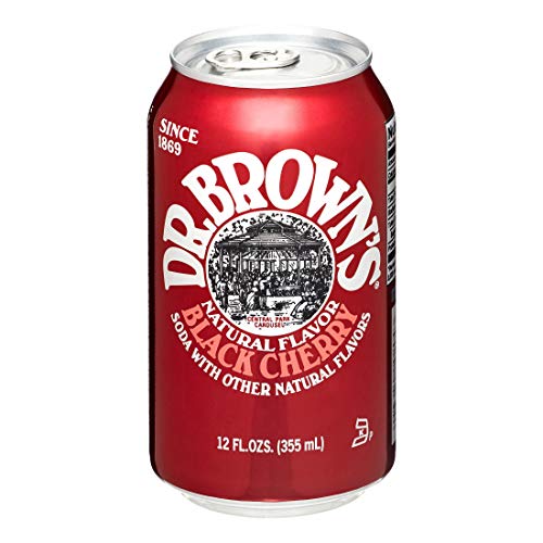 Dr. Browns Soda, Black Cherry, 12 oz can (Pack of 18, Total 216 Oz)