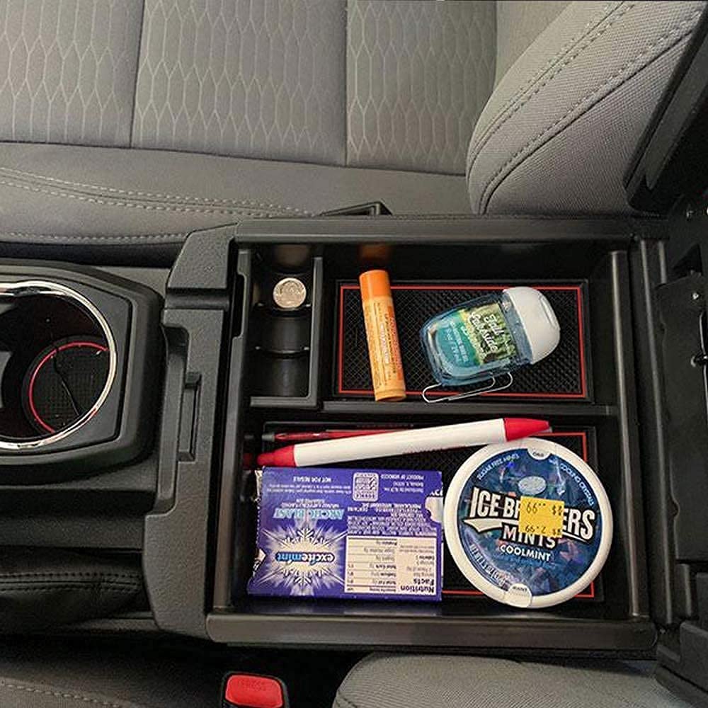 EDBETOS Center Console Accessory For 2016-2022 Toyota Tacoma Console Organizer Tray, Glove Box Organizer, ABS Material Armrest Box Insert (Set Of 2 Tacoma Accessories)