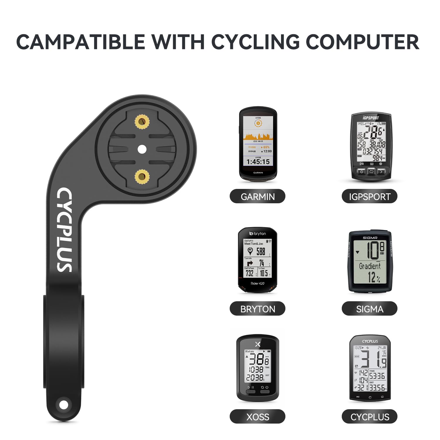 CYCPLUS Cycling Out Front Bike Mount Designed for All Cycling Computer, Garmin Edge and Other Normal Models Z2 …