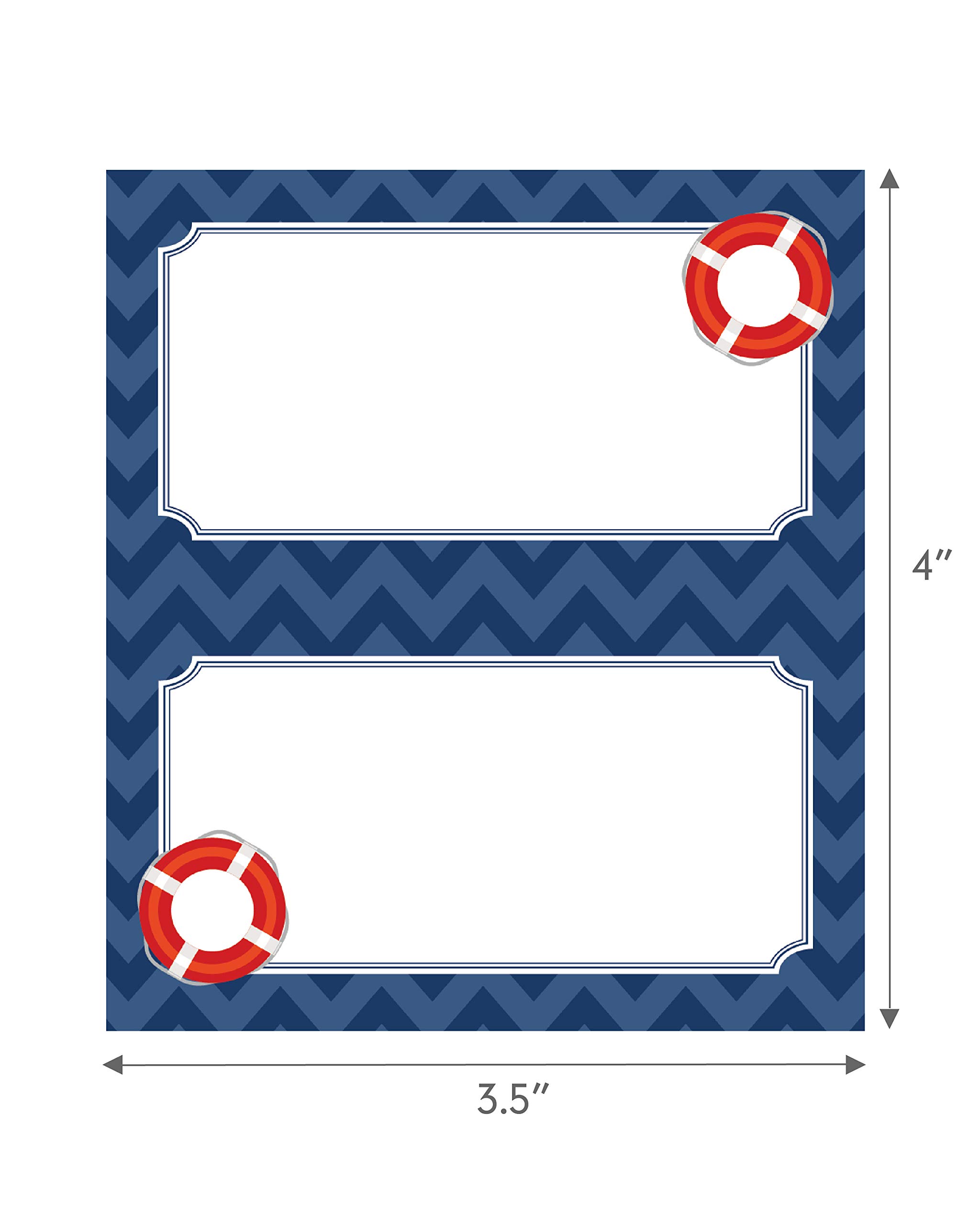 Oh My Baby Shower Ahoy Nautical Theme Tent Card Place Holders - 12 Count