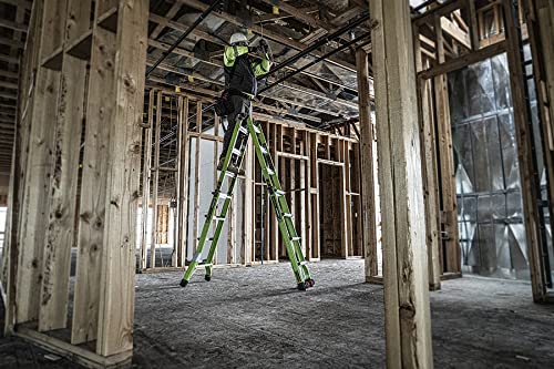 Little Giant Ladder Systems Conquest 2.0 All-Terrain, M17, 17ft, Multi-Position Ladder with Adjustable Outriggers, Fiberglass, Type 1A, 300 lbs Weight Rating, (17107-001)