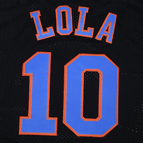 Men's Basketball Jersey #10 LOLA Space Movie Shirts (Black, Large)