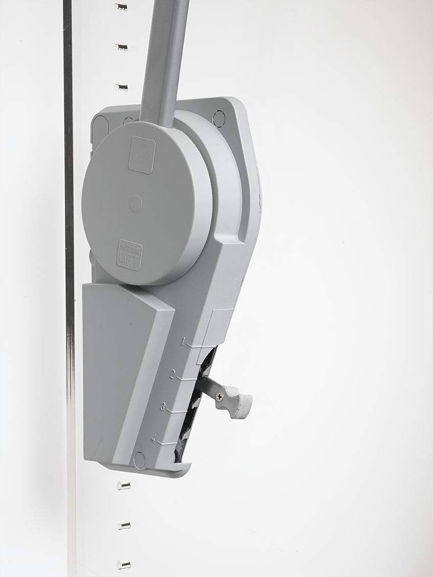 Wood Technology SuperLift Pull Down Closet Rod System, Grey, with Side-Mounted Multi-position Tensioners for Wardrobe Storage