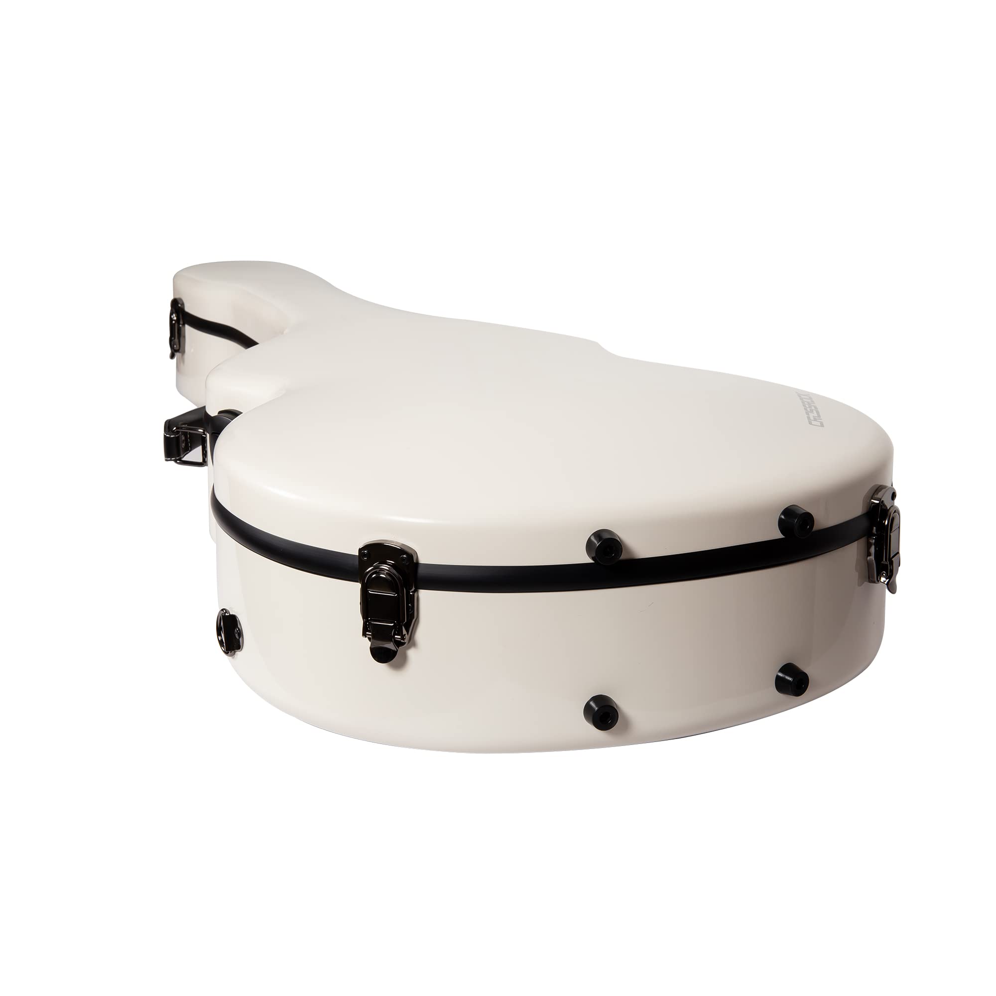 Crossrock Fiberglass Case with TSA Lock for 40"/41" Dreadnought Acoustic Guitar-Milky White(CRF2021DMW)