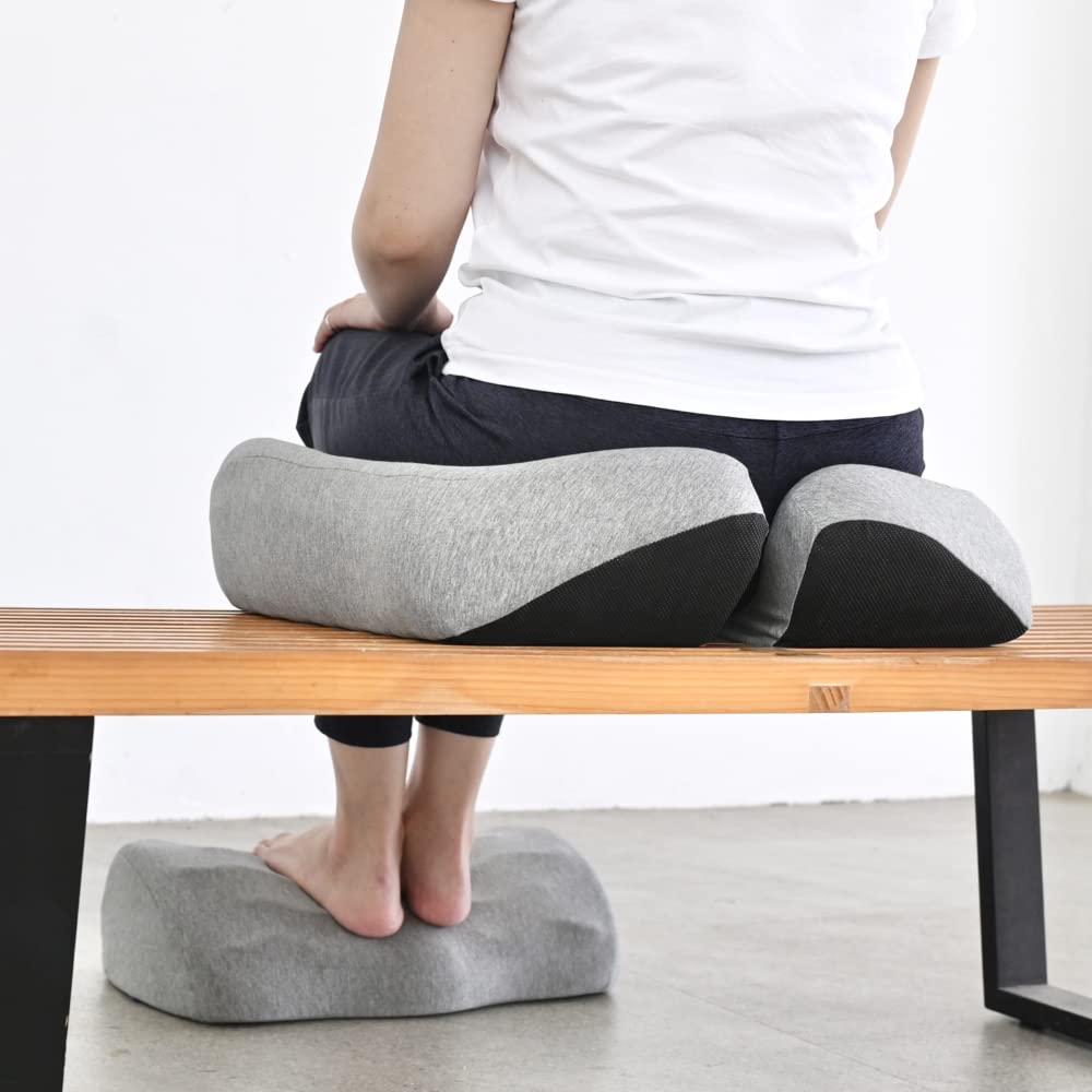 Cushion Lab Hip & Leg Pressure Relief Bundle - Transform Any Home/Office Chair or Recliner into The Most Comfortable Seat in The House - Grey Set