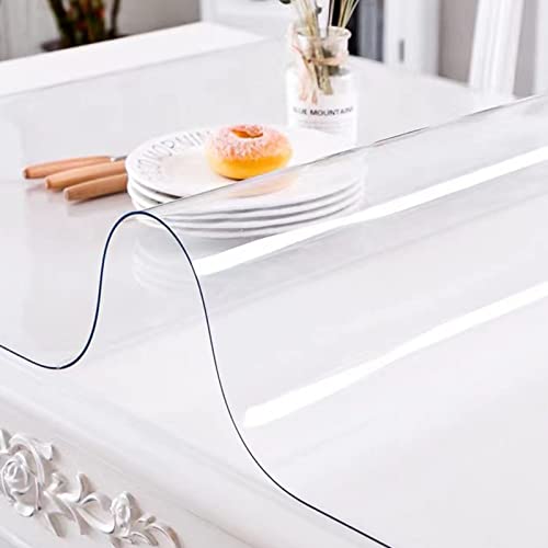 VEVOR Clear Desk Cover Protector, 24 x 60 inch, 1.5 mm Thick Plastic Clear Desk Pad Mat, Rectangle Waterproof Table Top Protector, Scratch Proof and Easy Cleaning for Office Dresser Night Stand