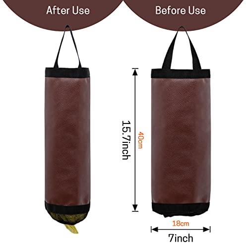 SWISSELITE Plastic Bag Holder, Wall Mount Shopping Bag Organizer, Reusable Mesh Hanging Grocery Bags Storage Dispensers