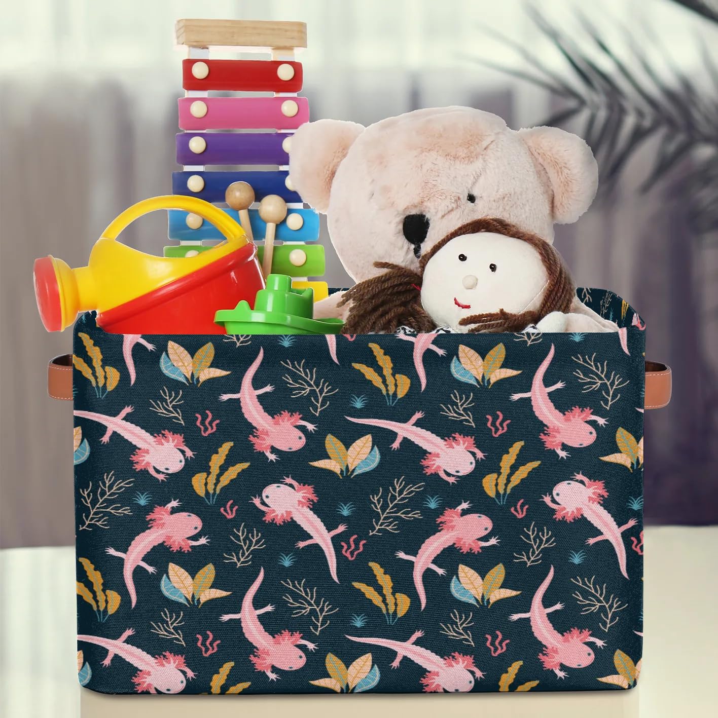 LLCXCSI Storage Bin Red and Blue Spider Web Closet Organizer Bins with Handles, Decorative Collapsible Canvas Storage Baskets for Nursery Shelf, Clothes, Toy, Towel, Book, 15"x11"x9.5"
