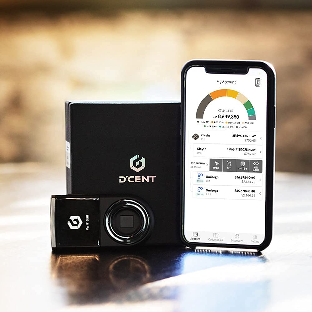 D'CENT Biometric Wallet 2X Pack-Cryptocurrency Hardware Wallet-Bluetooth