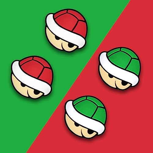 Switch Thumb Grips Joystick Caps Compatible with Nintendo Switch/OLED/Lite Controller Accessories, FUNLAB Cute Silicone Analog Stick Cover for Mario Fans, 4PCS - Green & Red Koopa Turtle Shell
