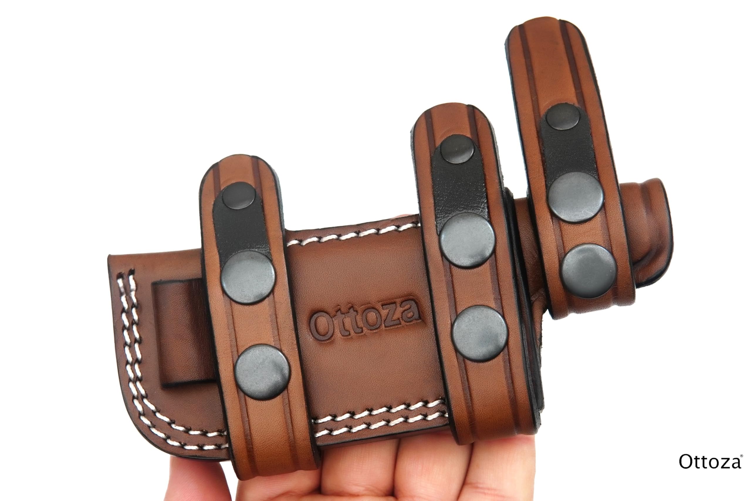 Ottoza Leather Knife Sheaths for Fixed Blade Knives, Small Knife Sheath RIGHT HAND Leather Knife Sheath for Belt, Leather Knife Holster Belt Knife Holder, Horizontal Knife Sheath for Belt No:126