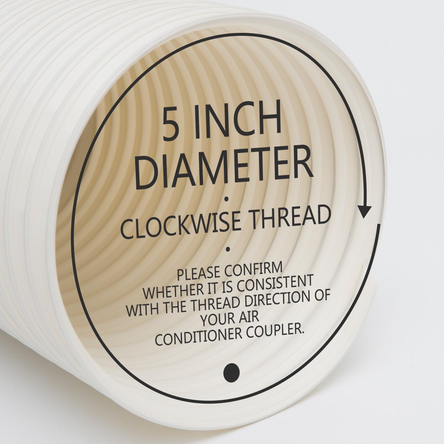 YoleShy 5 Inches Diameter Portable Air Conditioner Exhaust Hose Portable AC Hose with Clockwise Thread 80 Inch Length Compatible with Delonghi and More