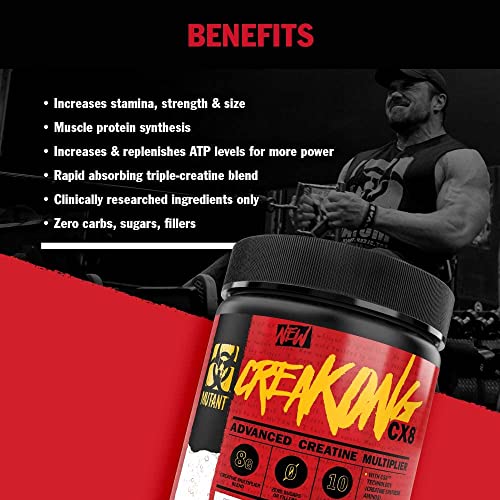 Mutant Mass Extreme Gainer 6lb Triple Chocolate and Creakong CX8 249 g Bundle