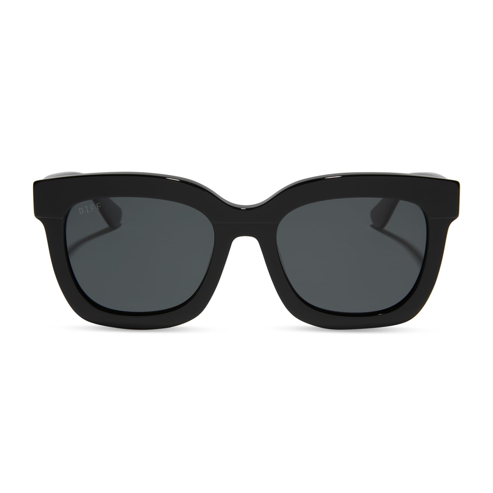 DIFF Carson Designer Square Oversized Sunglasses Women UV400 Polarized Protection, Black Extra large trendy 2023 frames