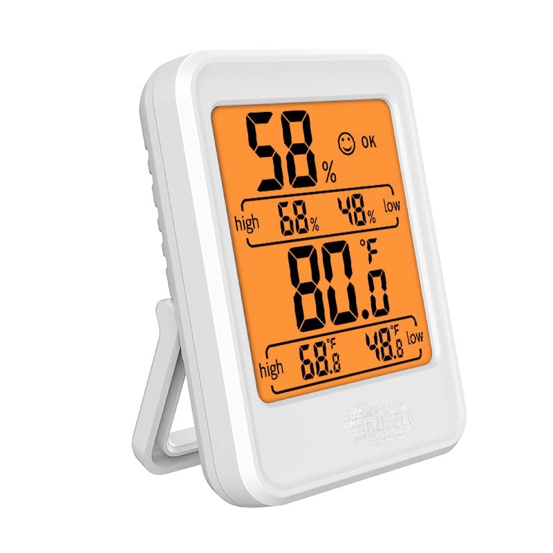 LNYHLXS Indoor Hygrograph Backlight Hygrometer Digital Household Temperature Meter Weather Station(E)