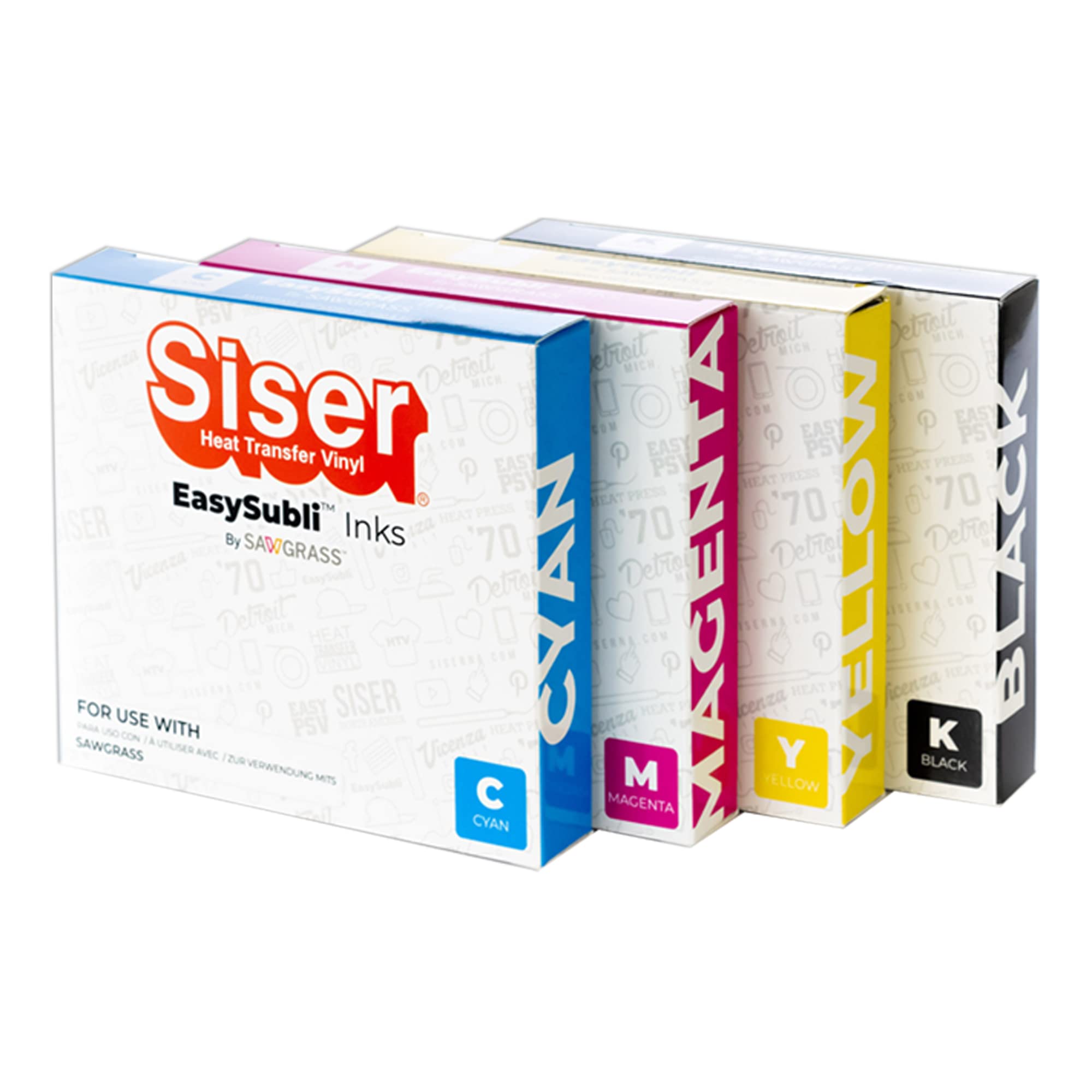 Sawgrass Easysubli CMYK Ink Set SG500 & SG1000 with Bonus 4 Rolls of 1" ProSub Heat Resistant Tape