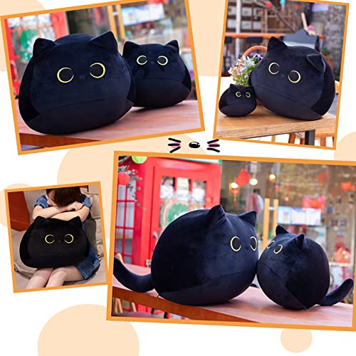 Yoruii Black Cat Plush Toy Black Cat Pillow, 21.6 Inch Creative Cat Shape Pillow, Cute Cat Plush Toys, Stuffed Animal Pillow, Cat Plush Toy Pillow for Valentines Birthday Gift